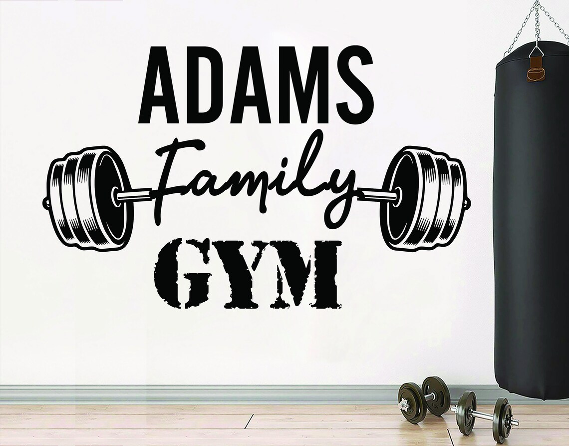 Family Custom Gym Wall Decal Custom Fitness Family Sign Decor - Etsy