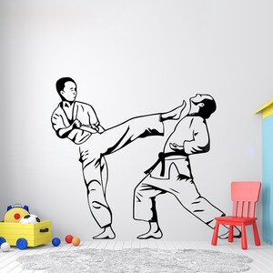 Karate Wall Decal Karate Art Wall Decal Sports Vinyl Karate Gifts Kicks ...
