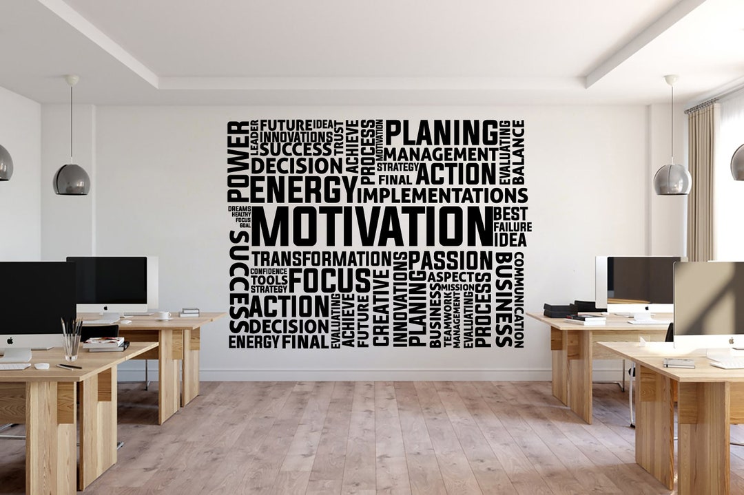 Motivation Wall Decor Office Wall Decal Idea Teamwork Business Worker ...