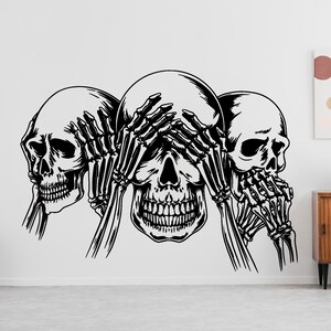Skull Wall Decal Skull Wall Decor Skull Lover Wall Stickers Skull Wall ...