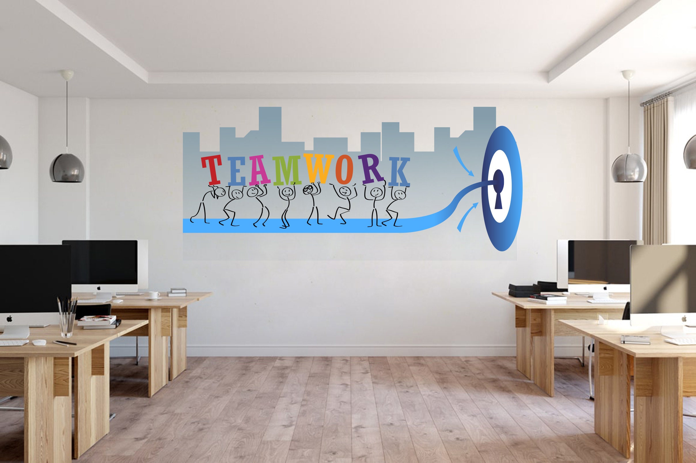 Teamwork Office Wall Decal Idea Teamwork Business Worker - Etsy