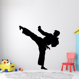 Karate Wall Decal Karate Art Wall Decal Sports Vinyl Karate Kicks Wall ...