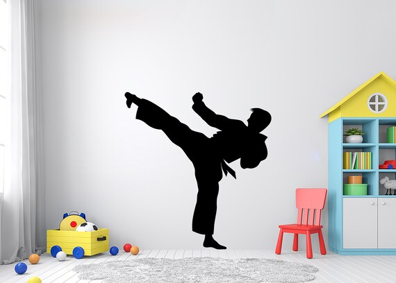 Karate Wall Decal Karate Art Wall Decal Sports Vinyl Karate | Etsy
