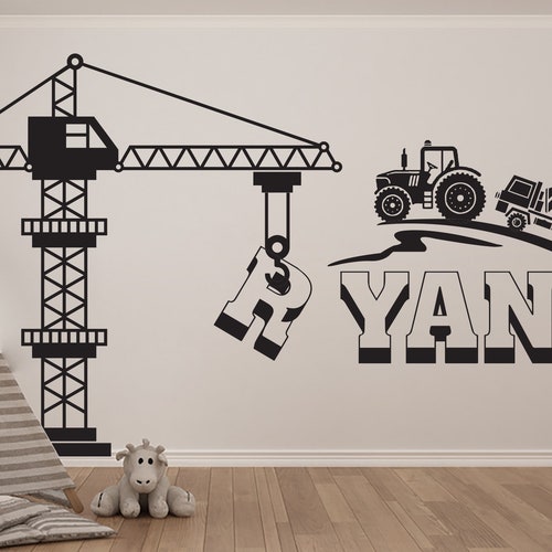 Constuction Truck Wall Decal Kids Wall Decor Custom Nursery - Etsy