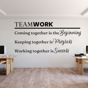 Teamwork Wall Decor Office Wall Decal Idea Teamwork Business Worker ...
