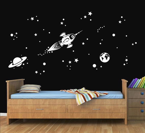 Space Wall Decor Custom Outer Space Stars Decals Girl Boy | Etsy