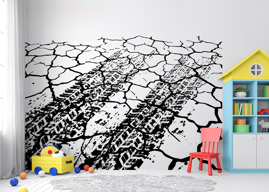 Tire Marks Wall Decor Tire Track Wall Decal Racing Road Tire - Etsy