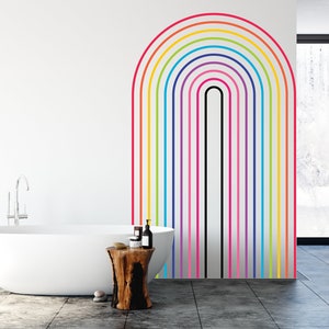 Rainbow Full Arch, Mid Century Modern Boho Full Arch Wall Decals Modern ...