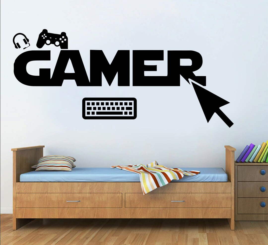 Gamer Wall Decor Custom Controller Decal Video Game Girl Boy Room Gifts ...