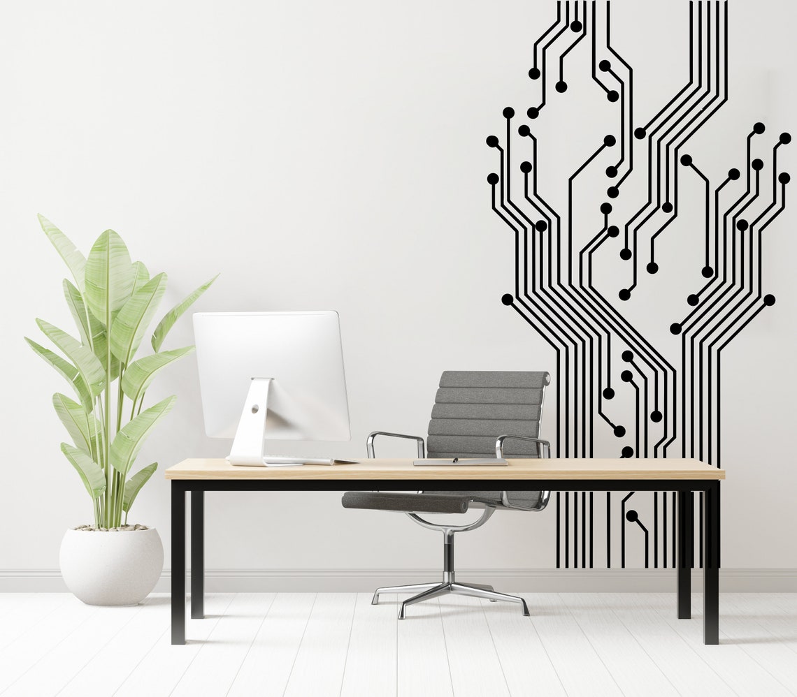 Circuit Board Wall Decal Technology Vinyl Wall Art Decals - Etsy
