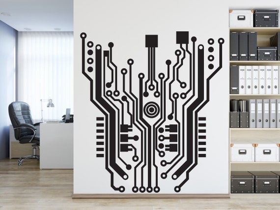 Circuit Board Wall Decal Technology Vinyl Wall Art Decals - Etsy