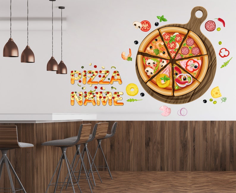Pizza Custom Name Food Lover Wall Decal Pizza Gifts Vinyl - Etsy
