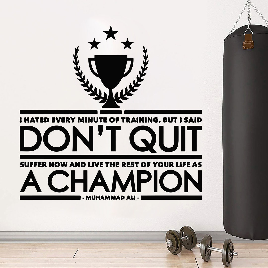 Fitness Decor Art Quotes Gym Stickers Fitness Wall Art Gifts Boys Girl ...