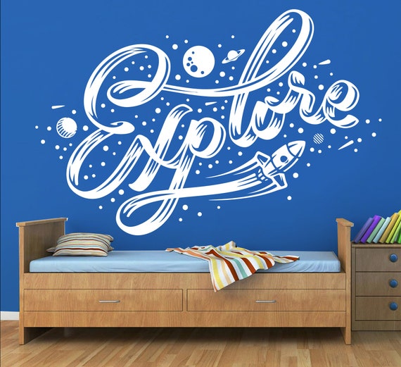 Spaceship decor Custom Outer Space Stars Space Girl Boy Room | Etsy