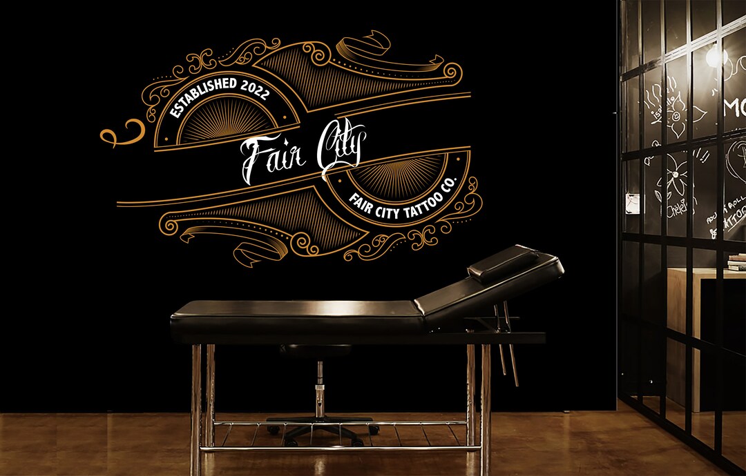 Tattoo Shop Wall Decal Tattoo Studio Sign Logo Wall Stickers Custom ...