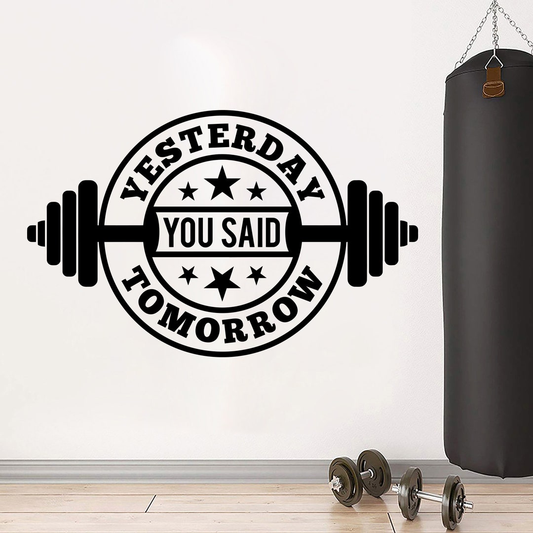 Fitness Decor Art Quotes Gym Stickers Fitness Wall Art Gifts Boys Girl ...