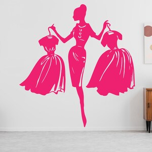 Women Fashion Couture Boutique Wall Decal Girls Clothing Atelier Dress ...