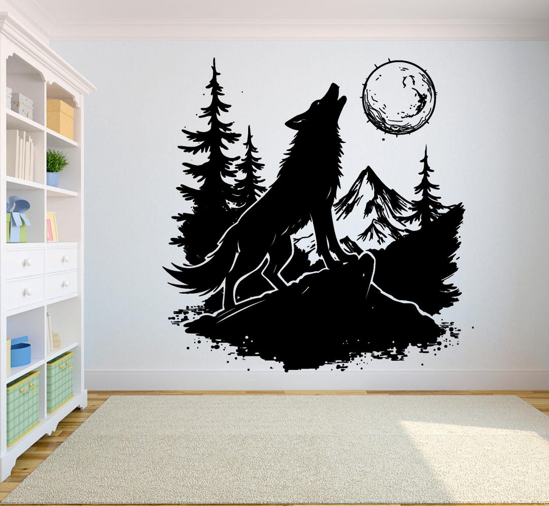 Wolf Wall Decal Animal Nature Wolf Dog Animals Anime Wall Decal Wolf ...