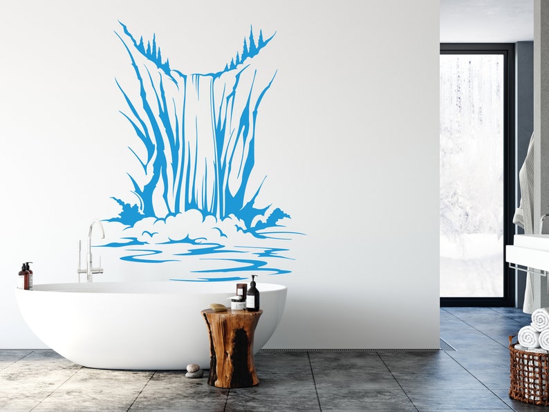 Waterfall Wall Decal Waterfall Wall Art Modern Wall Stickers - Etsy