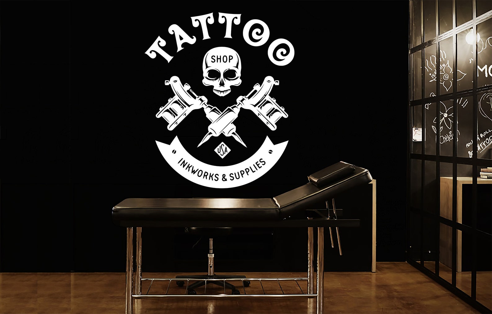 Tattoo Shop Wall Decal Tattoo Studio Sign Logo Wall Stickers - Etsy