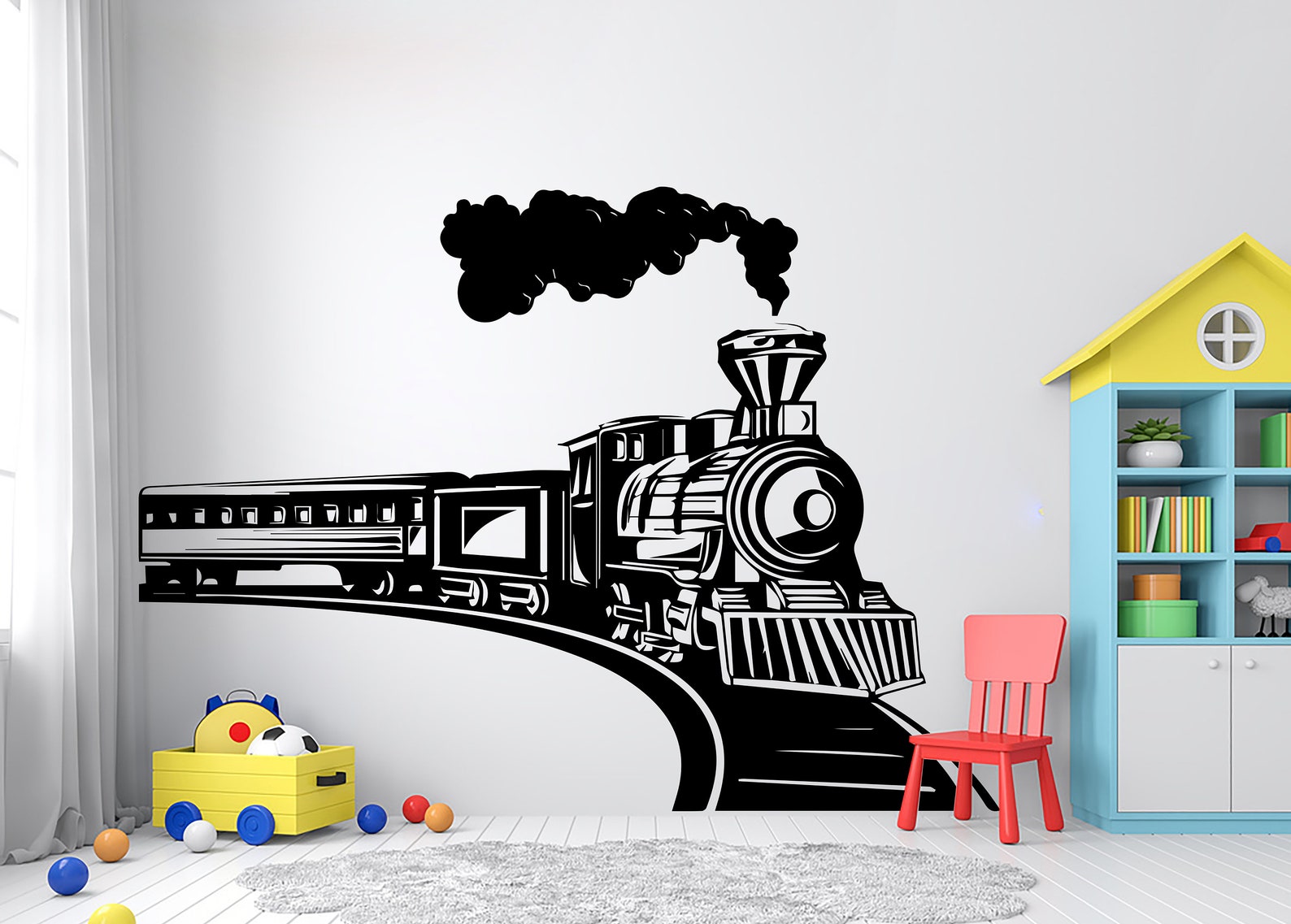 Train Railroad Track Wall Decal Stickers Track Wall Decals - Etsy