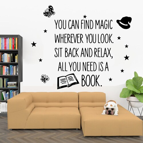 Open Book Quote Vinyl Wall Decal Library Home Interior Decor - Etsy
