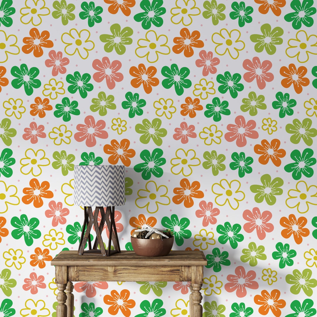Flower Spring Wallpaper | Spring Trend Color Removable Watercolor ...