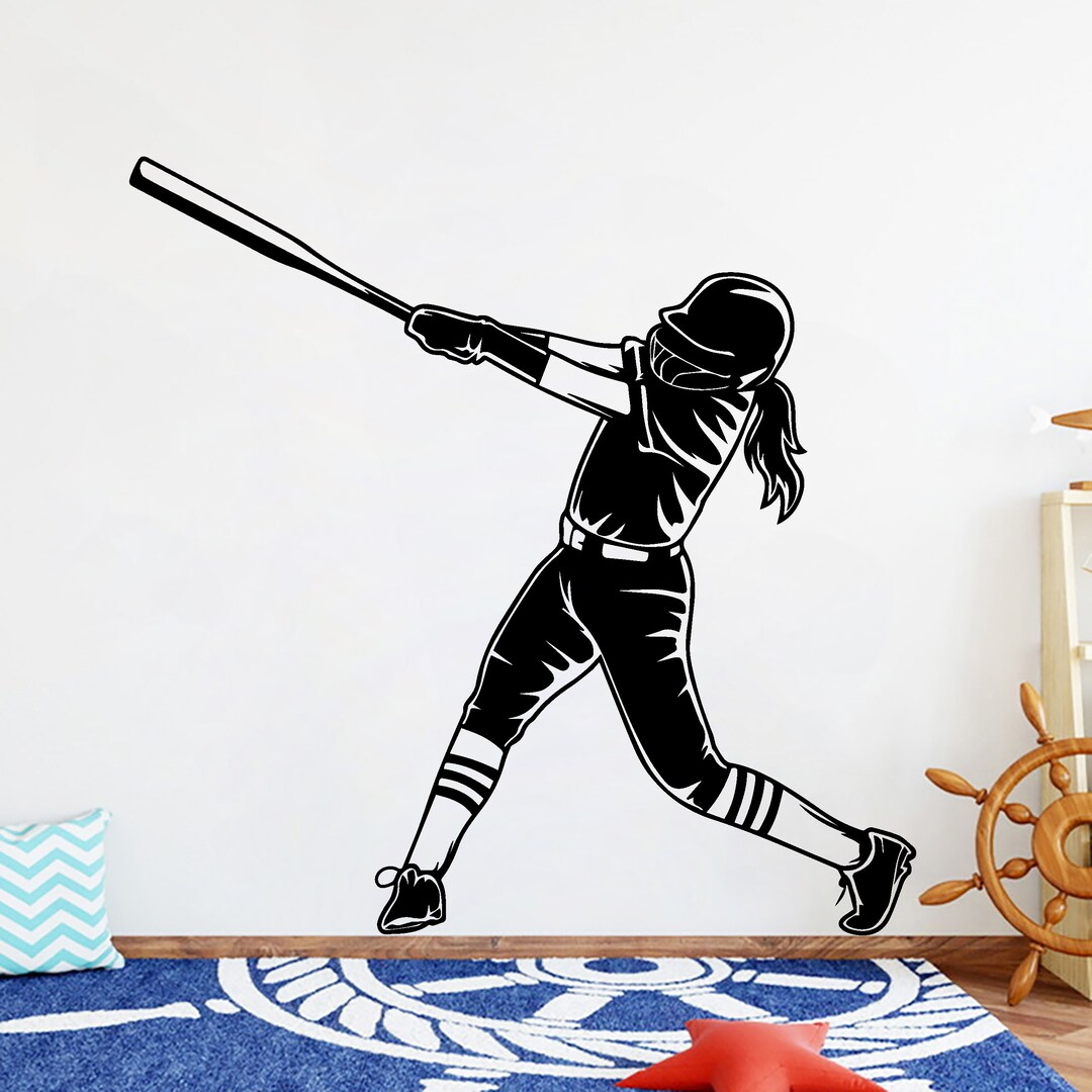 Softball Girl Wall Decal Sticker Quotes Field Ice Softball Sport Quote ...