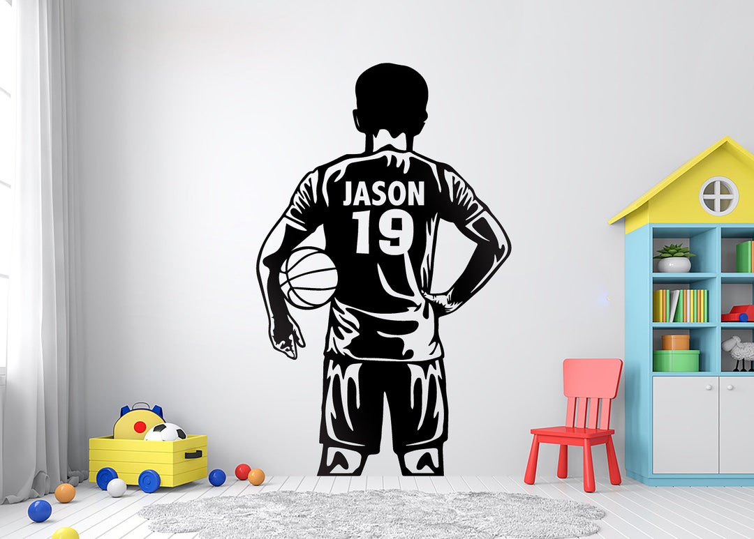 Basketball Boy Wall Decal Nursery Wall Decal Basket Wall Art Stickers ...