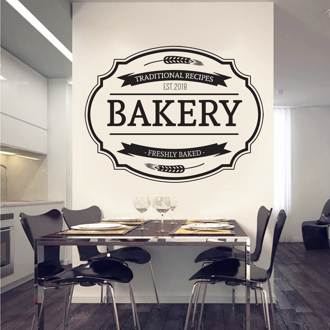 Bakery Wall Art, Custom Baking Wall Decal, Baker Decals, Kitchen Wall ...