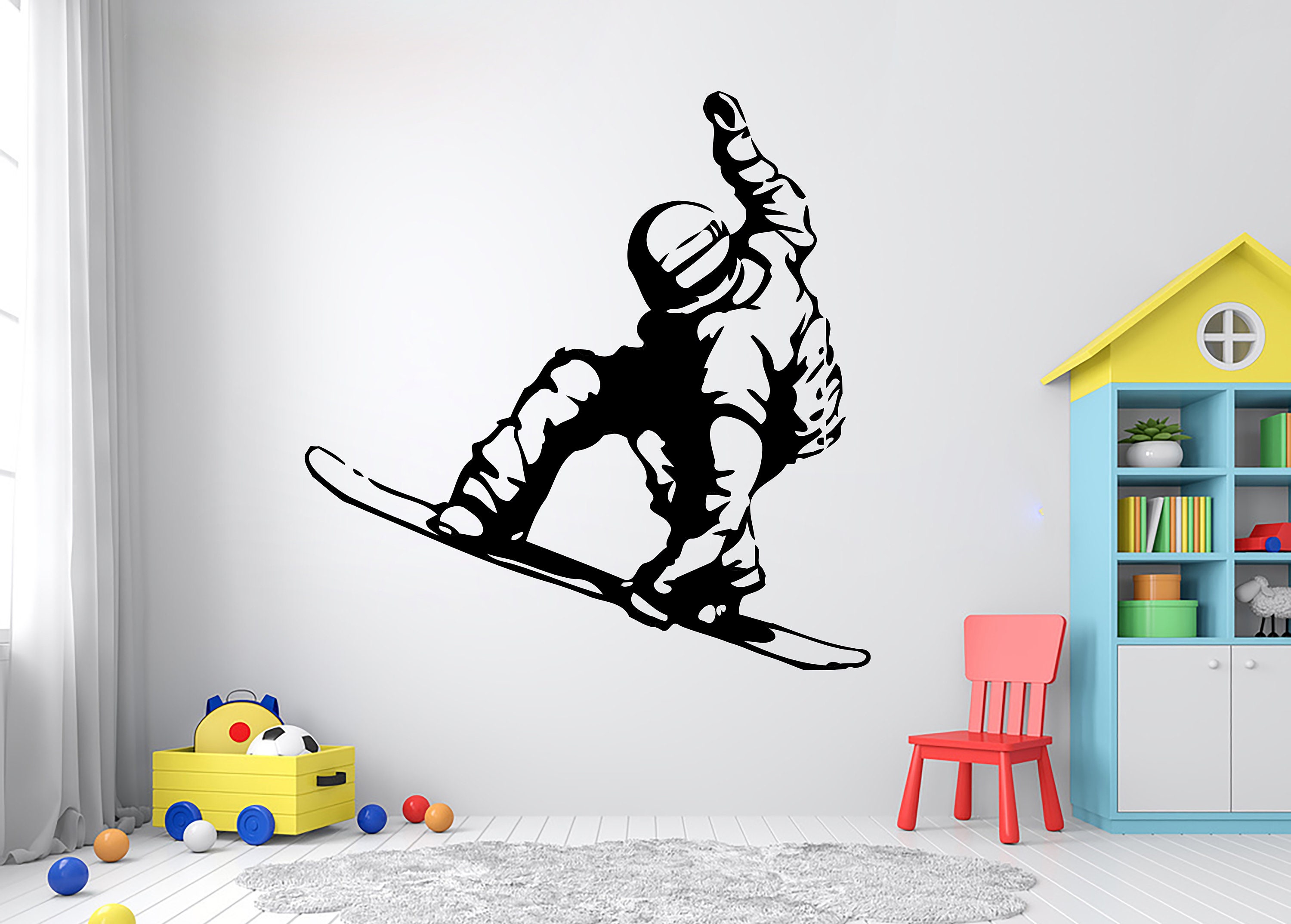 Wall Decal Sticker Bedroom snowboarding winter snow sport boys | Etsy