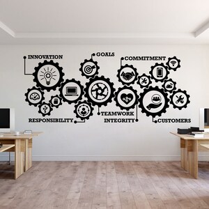 Teamwork Wall Decal, Technology Vinyl Wall Art Decals, Company Name ...