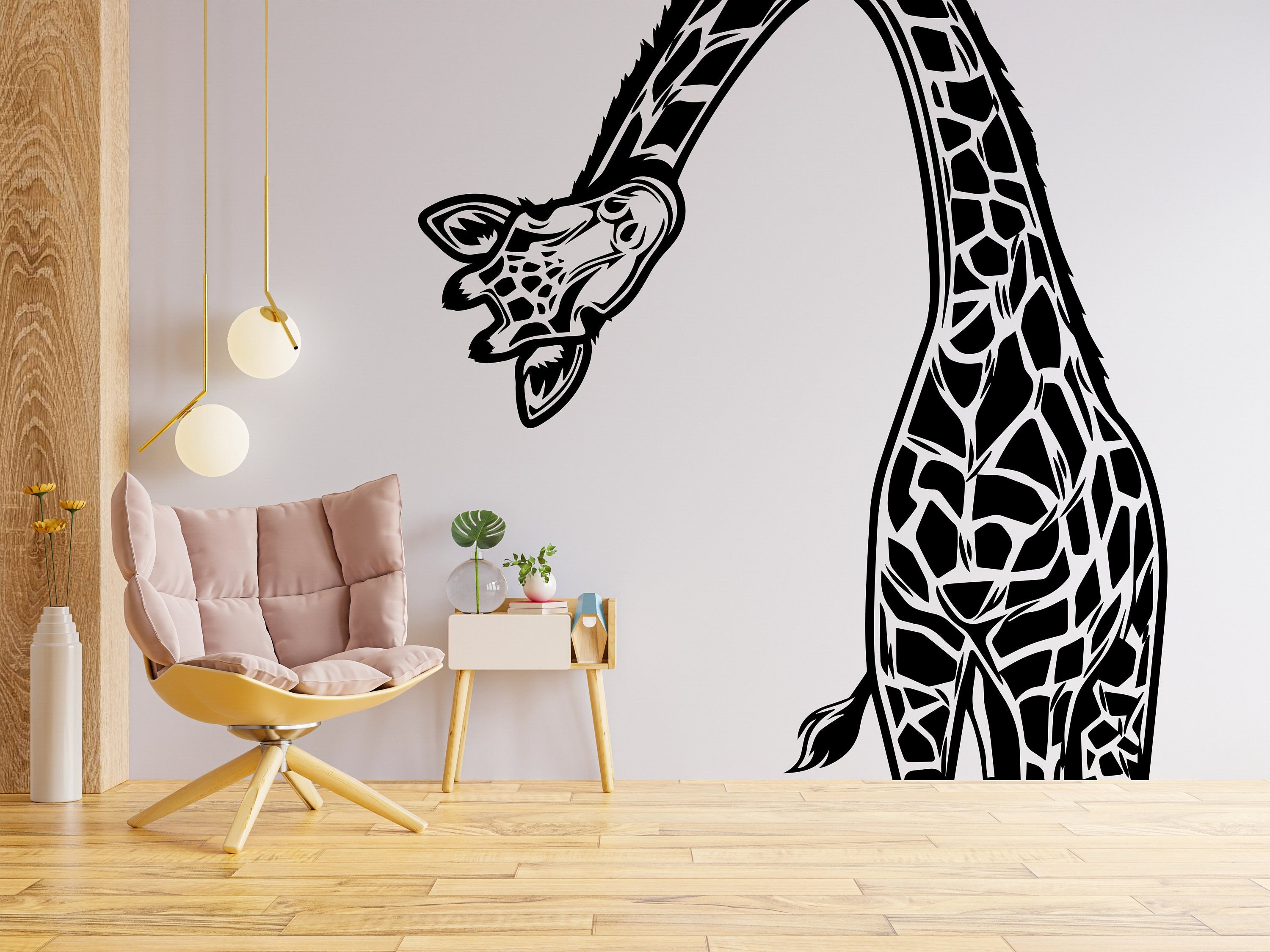 Giraffe Wall Decal Giraffe Wall Art Animal Wall Decor Animals - Etsy