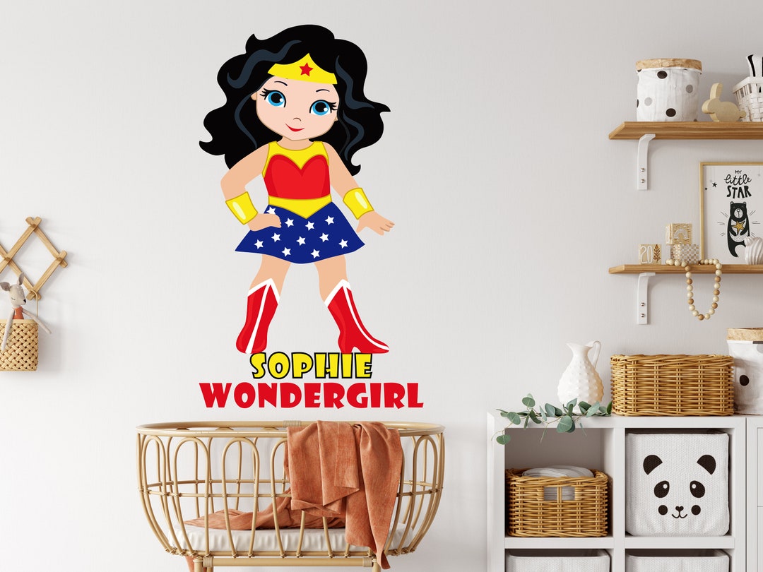 Wonder Girl Little Girl Custom Name Wall Decal Wonder Woman - Etsy