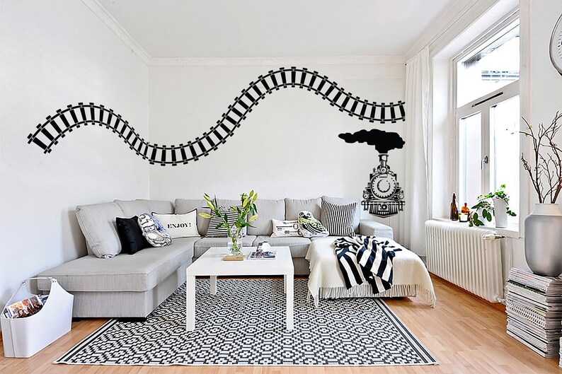 Railroad Track Wall Decal Stickers Train Track Wall Decals - Etsy