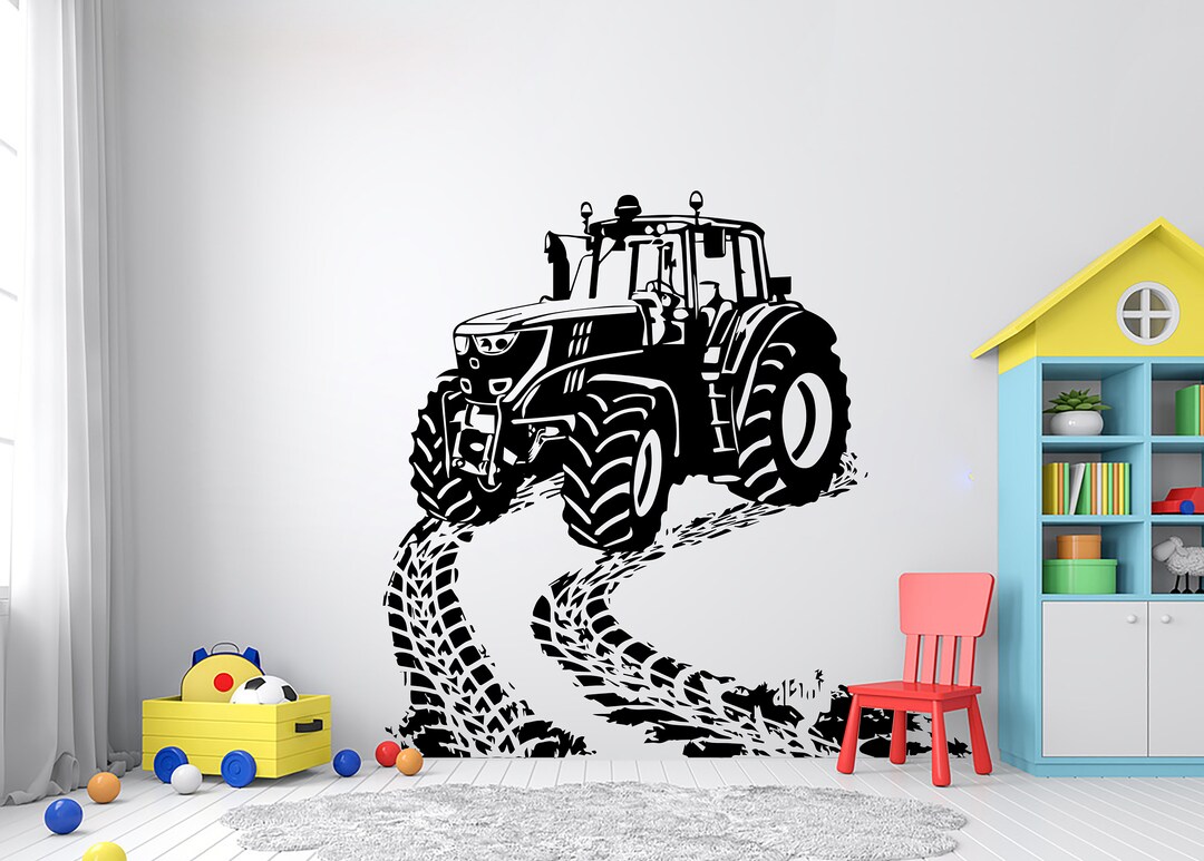Tractor Wall Decal Tire Marks Wall Decor Tractor Farm Wall Decal Racing ...