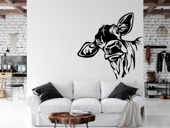Cow Wall Decal Farm Wall Art Modern Wall Stickers Cow - Etsy