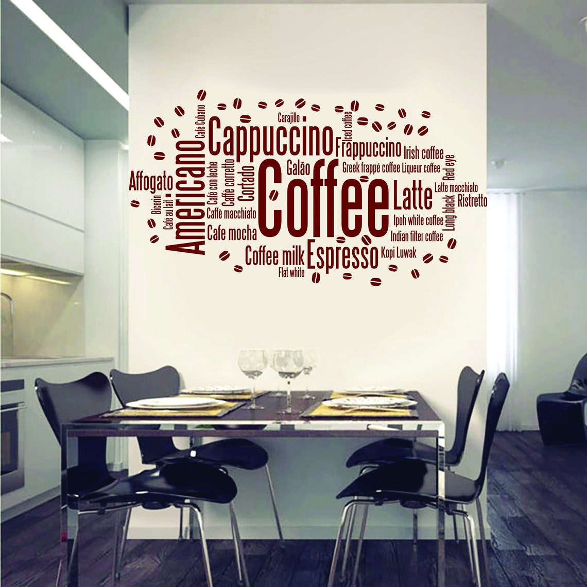 Coffee Wall Decal Custom Coffee Wall Art Coffee Decals - Etsy
