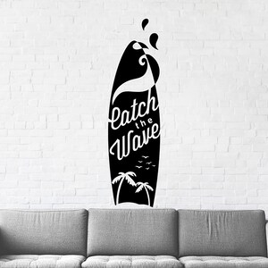 Surf Wall Decal Surfboard Art Wall Decal Beach Sport Vinyl - Etsy