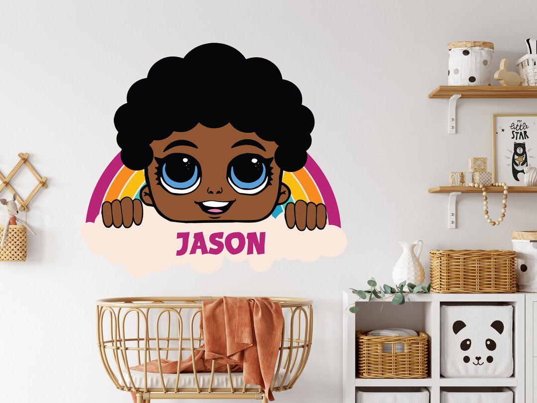 Little Afro Boys Custom Name Wall Decal Beautiful Boys Strong Beauty ...
