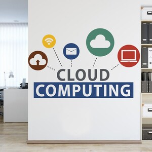 Cloud Computing Wall Decal, Technology Vinyl Wall Art Decals, Company ...