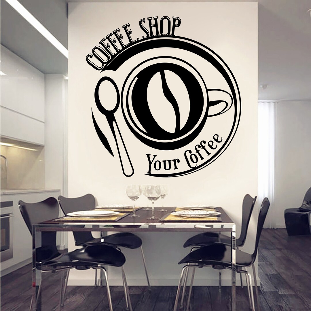 Coffee Wall Art, Custom Coffee Wall Decal, Coffee Decals, Kitchen Wall ...