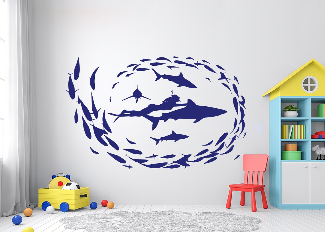Scuba Diving Wall Decals Girl Diver Quotes Sport Diving Wall - Etsy