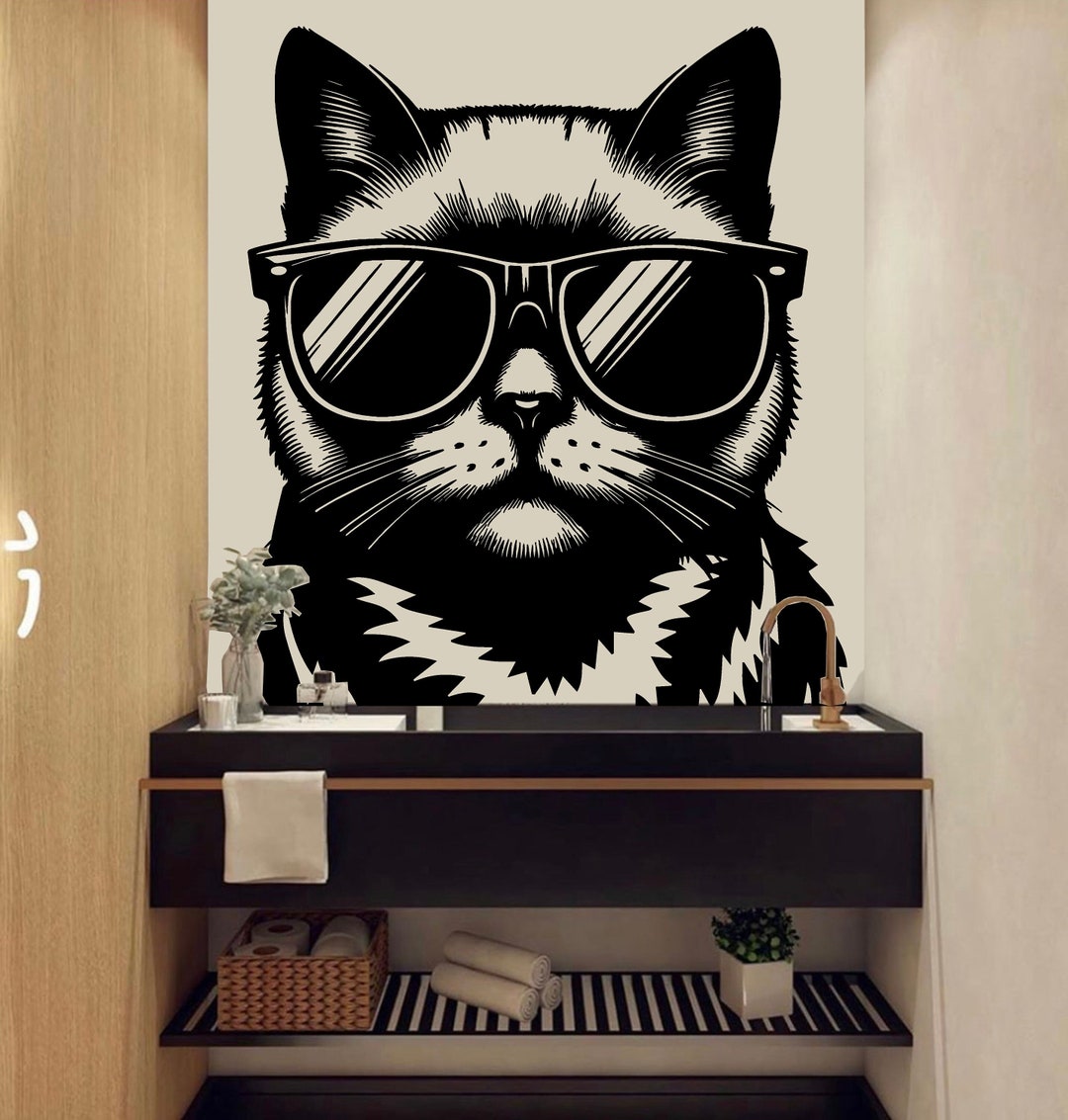 Cute Cat Wall Decals Dog Decor Cat Kids Cat Wall Art Decal Cat Lover ...