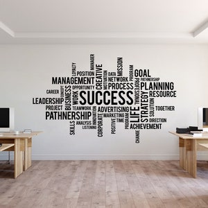Success Decor Office Wall Decal Idea Teamwork Business Worker Inspire ...