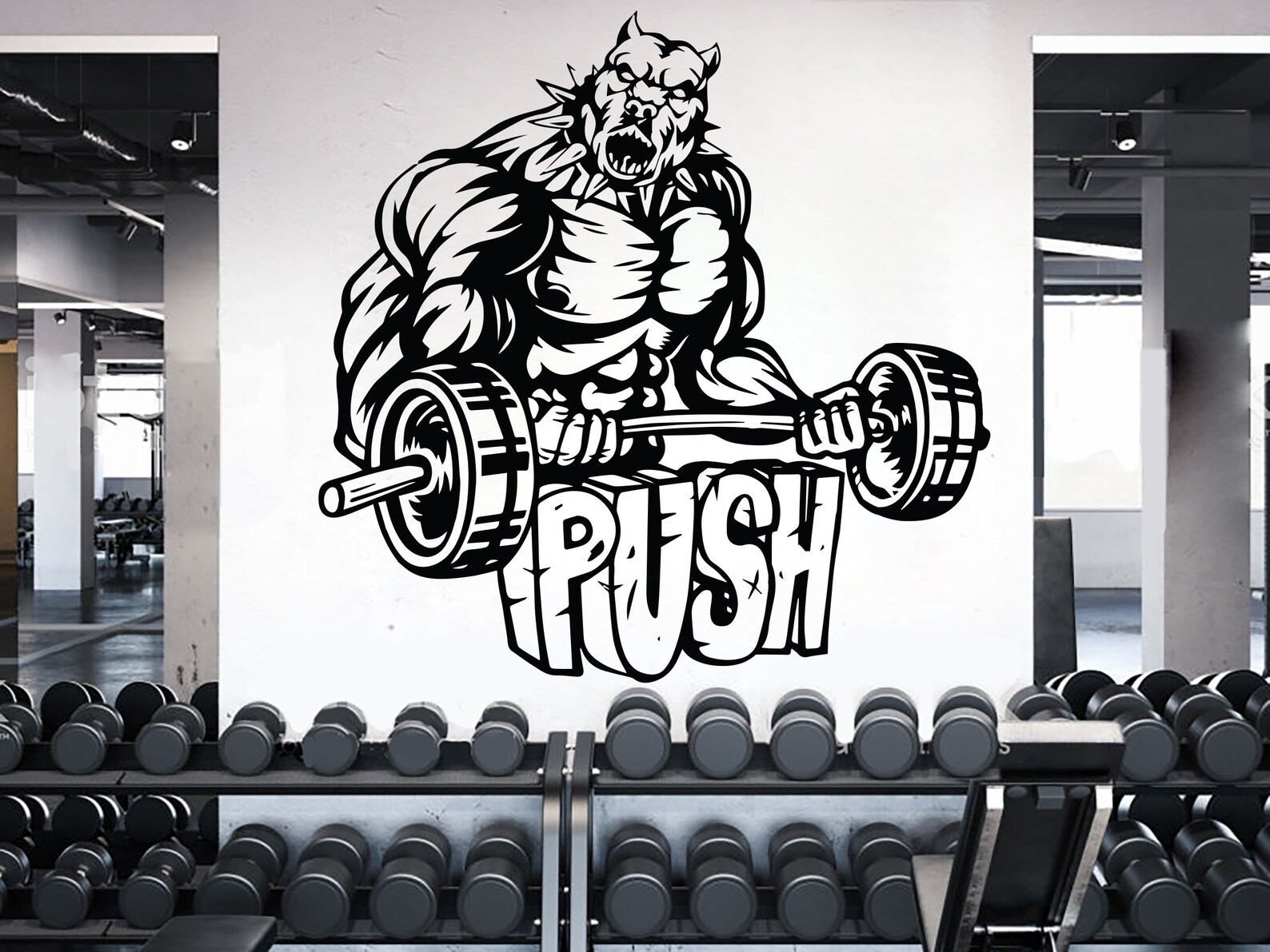 Dog Gym Wall Decal Custom Fitness Decor Workout Art Vinyl Dog | Etsy