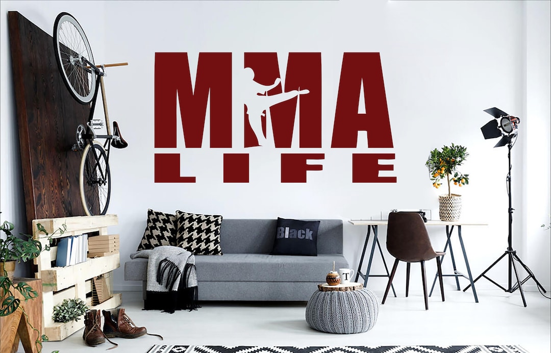 MMA Wall Decor Custom Gloves Boxer Stickers Bedroom Sport Fight ...