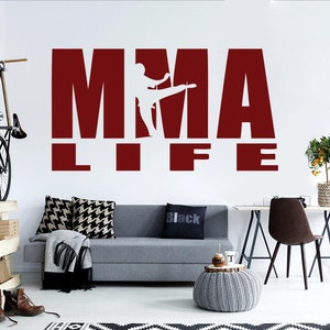 MMA Wall Decor Custom Gloves Boxer Stickers Bedroom Sport Fight ...
