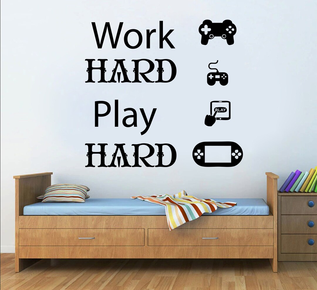 Gamer Wall Decor Custom Controller Decal Video Game Girl Boy Room Gifts ...