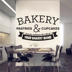 Bakery Wall Art, Baking Wall Decal, Custom Decals, Kitchen Wall Decal ...